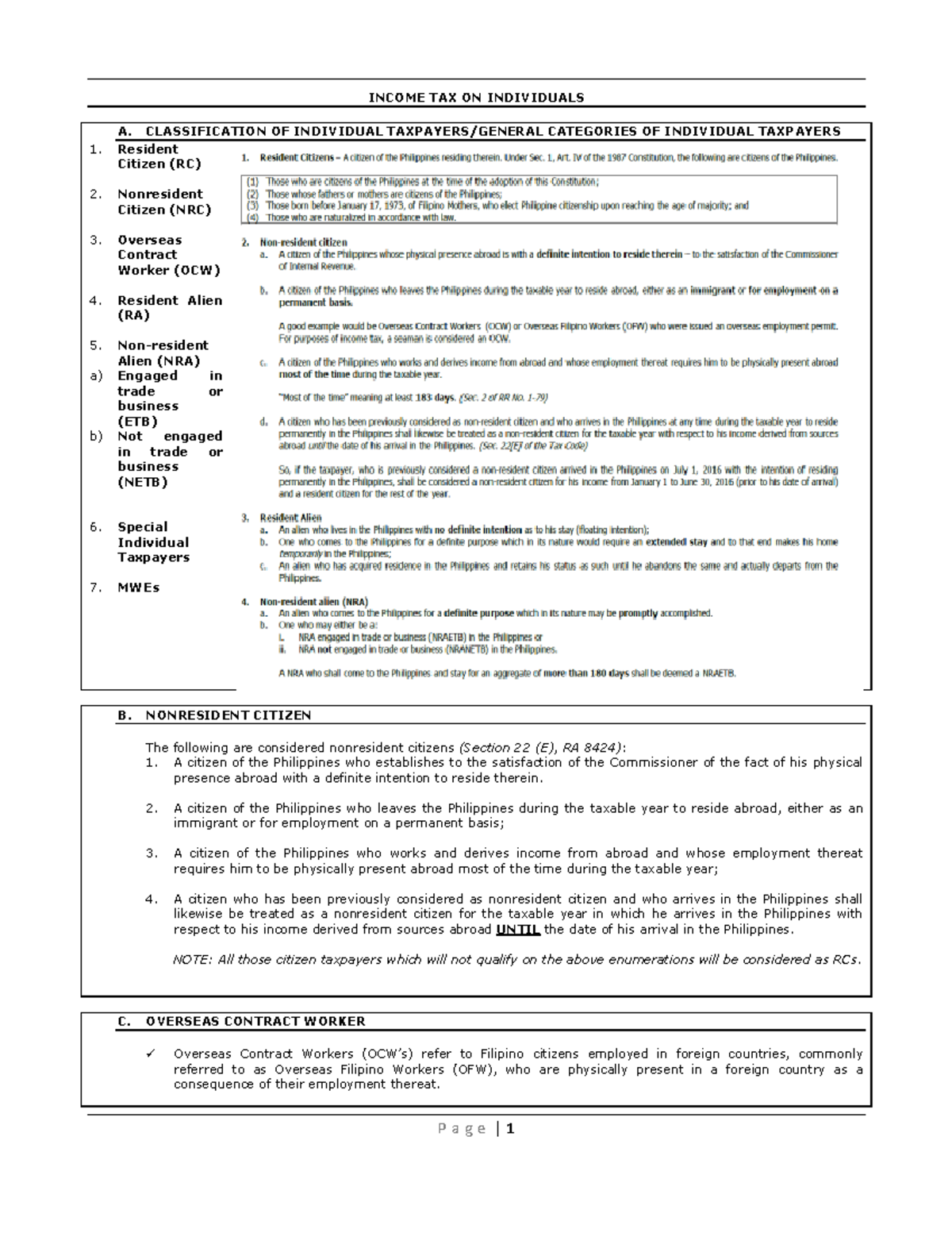 4. Income tax on individuals PSBA - INCOME TAX ON INDIVIDUALS A ...