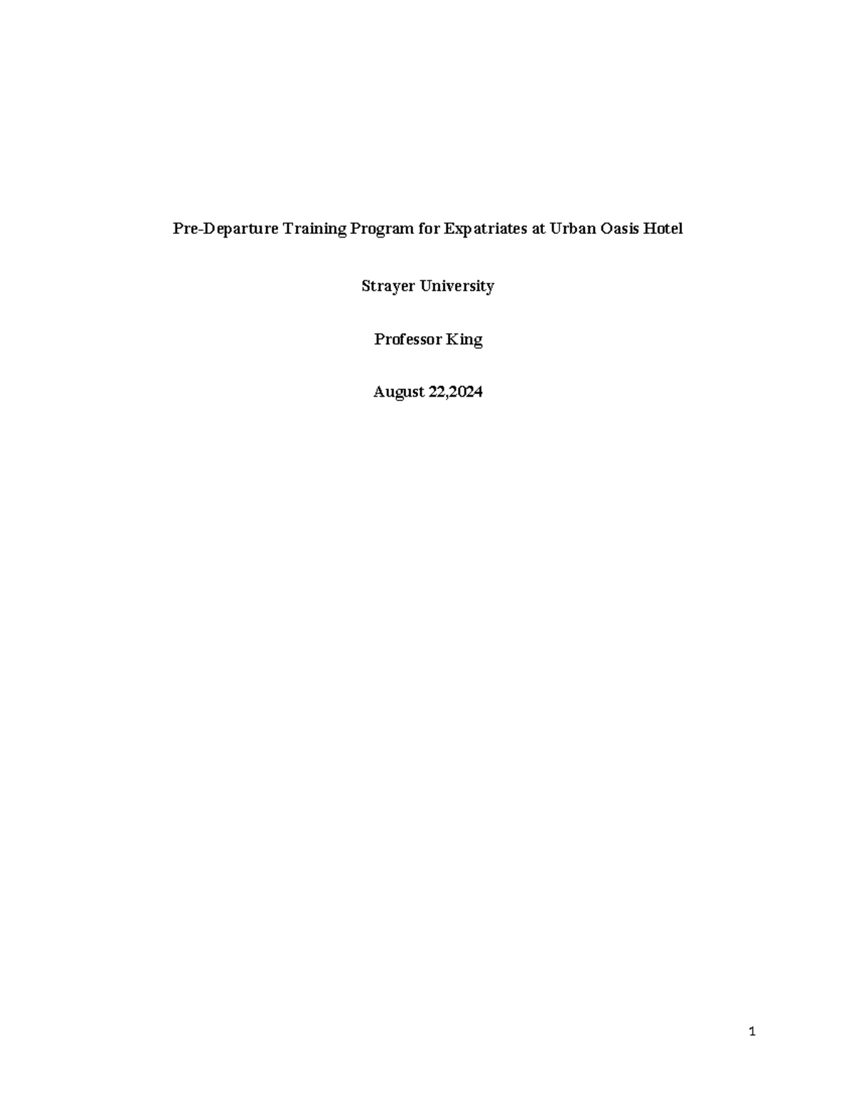 HUM325 Week8 - Training program for Expatriates - Pre-Departure ...