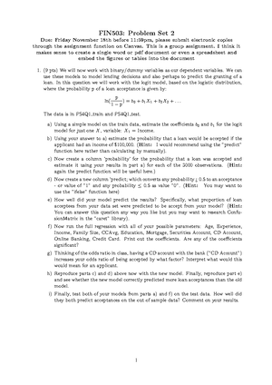 Final Exam guidelines 2023 Fall - Final Exam guidelines FIN503 ...