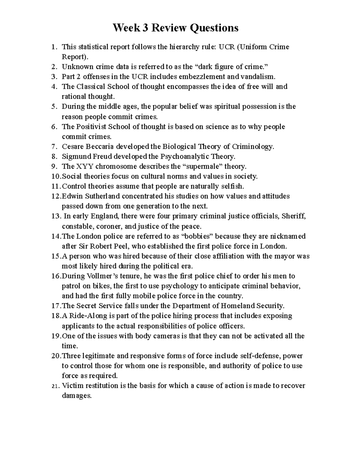 CRJU103 Week 3 Review Questions - Week 3 Review Questions This statistical report follows the ...