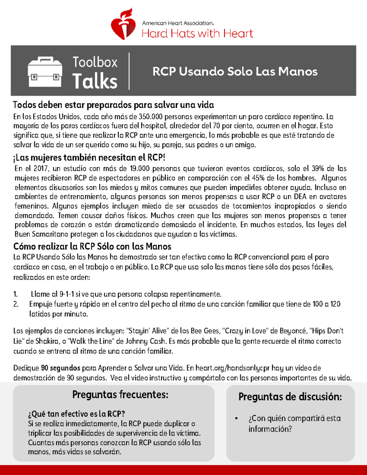 Hands Only CPR Spanish - resucitacion cardiopulmonar - RCP Usando Solo ...