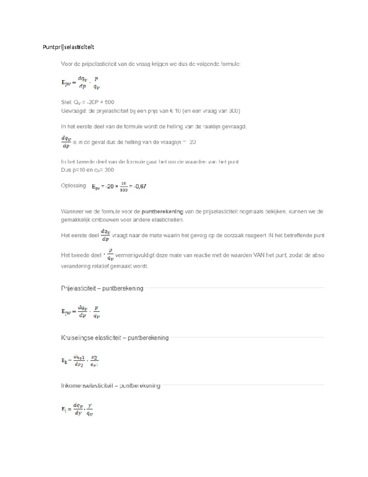 Wiskunde - dad - Puntprijselasticiteit 2 samengestelde rente 2 Netto ...