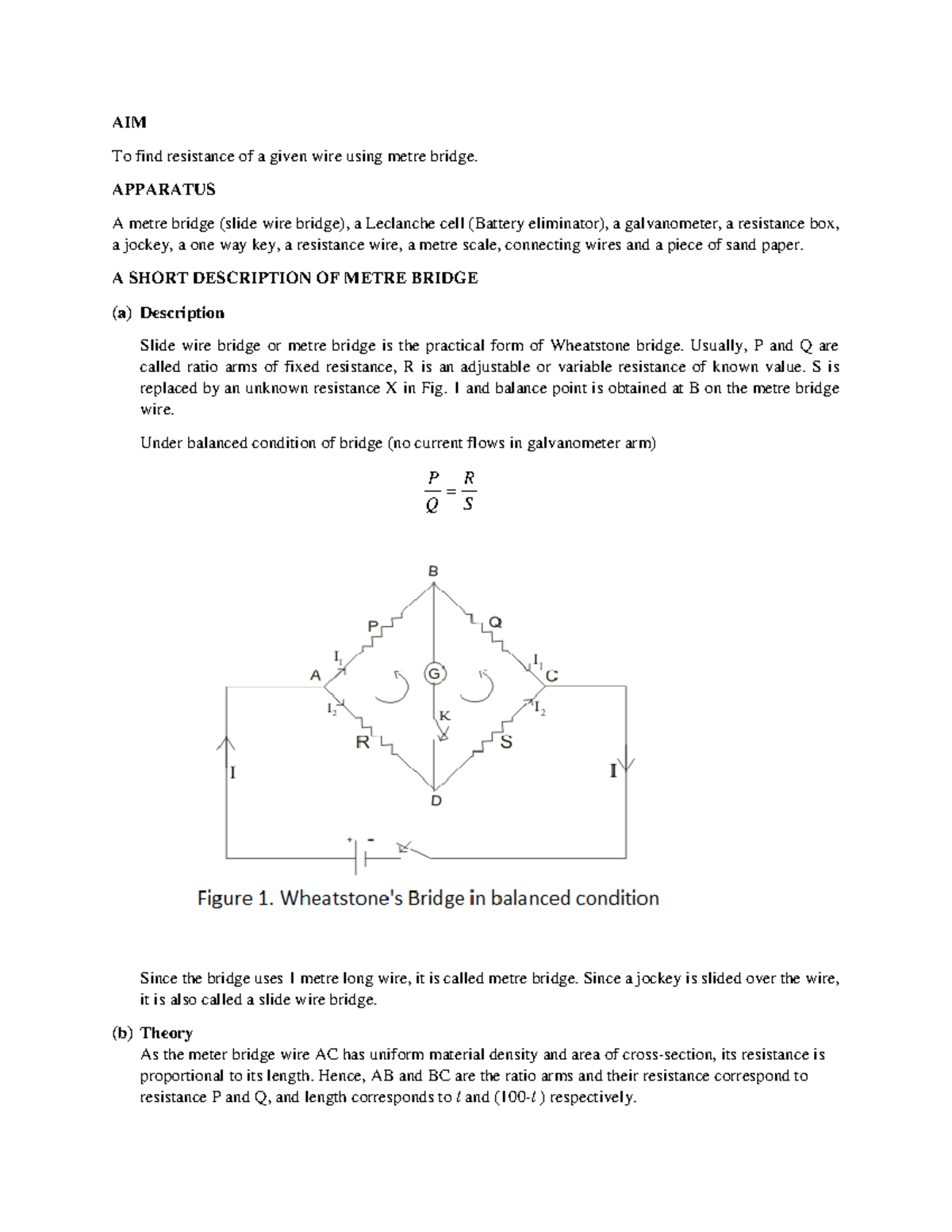 5 - Wheatstone bridge project - AIM To find resistance of a given wire ...