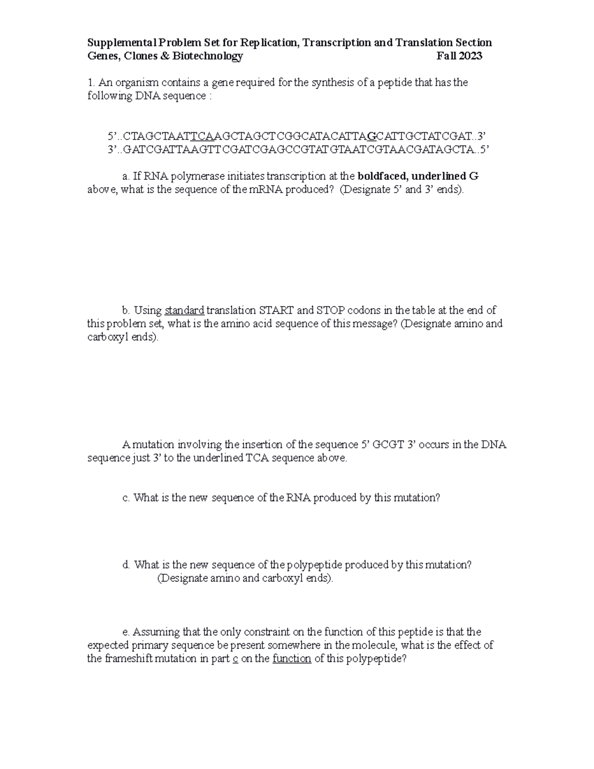 Section 1 problems - Supplemental Problem Set for Replication ...