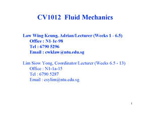 CV1012 Tutorial 6-10 Solutions - CV1012 Fluid Mechanics Tutorial 6 – Dimension Analysis The ...
