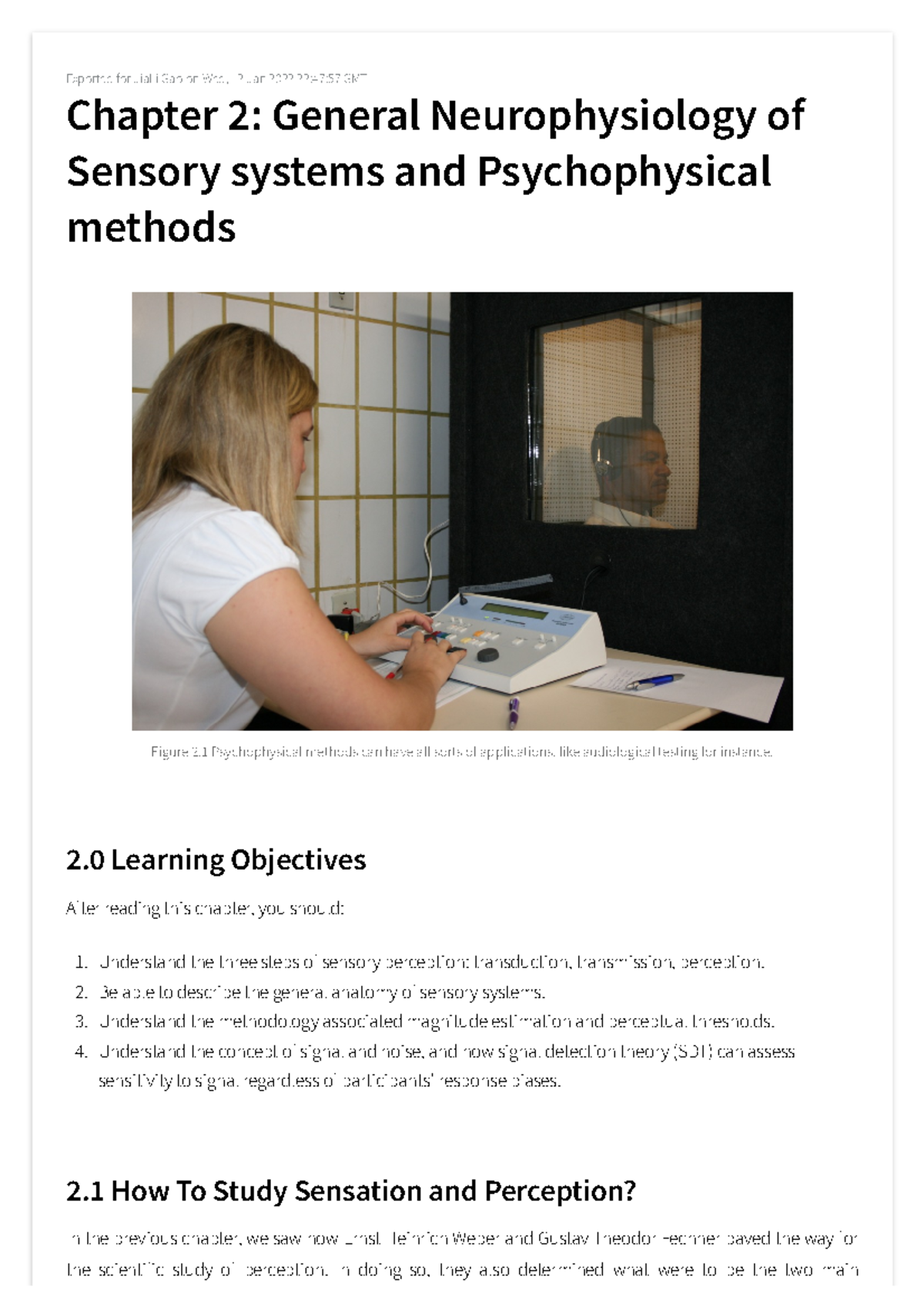 Chapter 2 General Neurophysiology and Psychophysical methods Top Hat ...