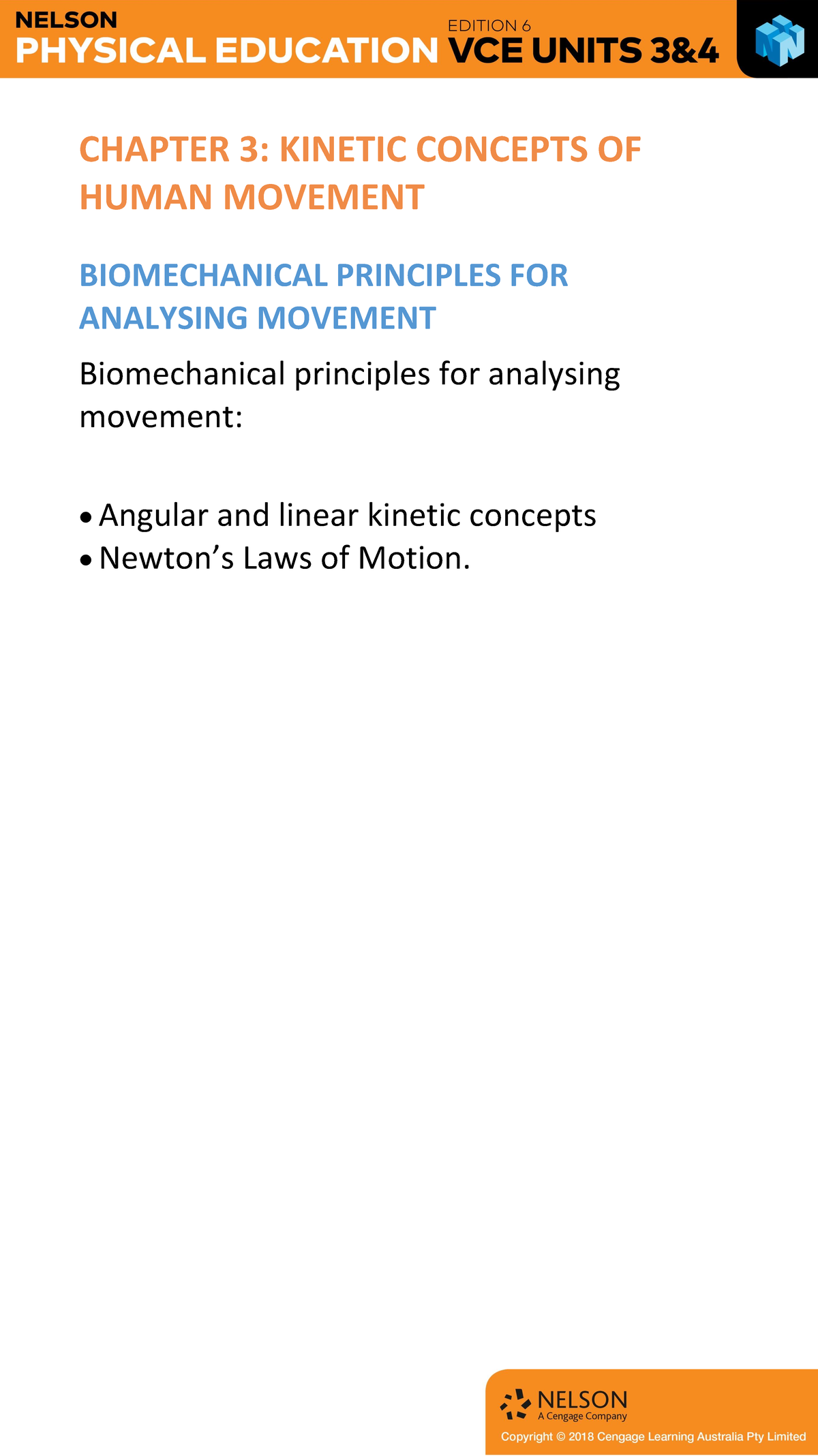 Phyed 12sc00017 - PE notes - HUMAN MOVEMENT BIOMECHANICAL PRINCIPLES ...