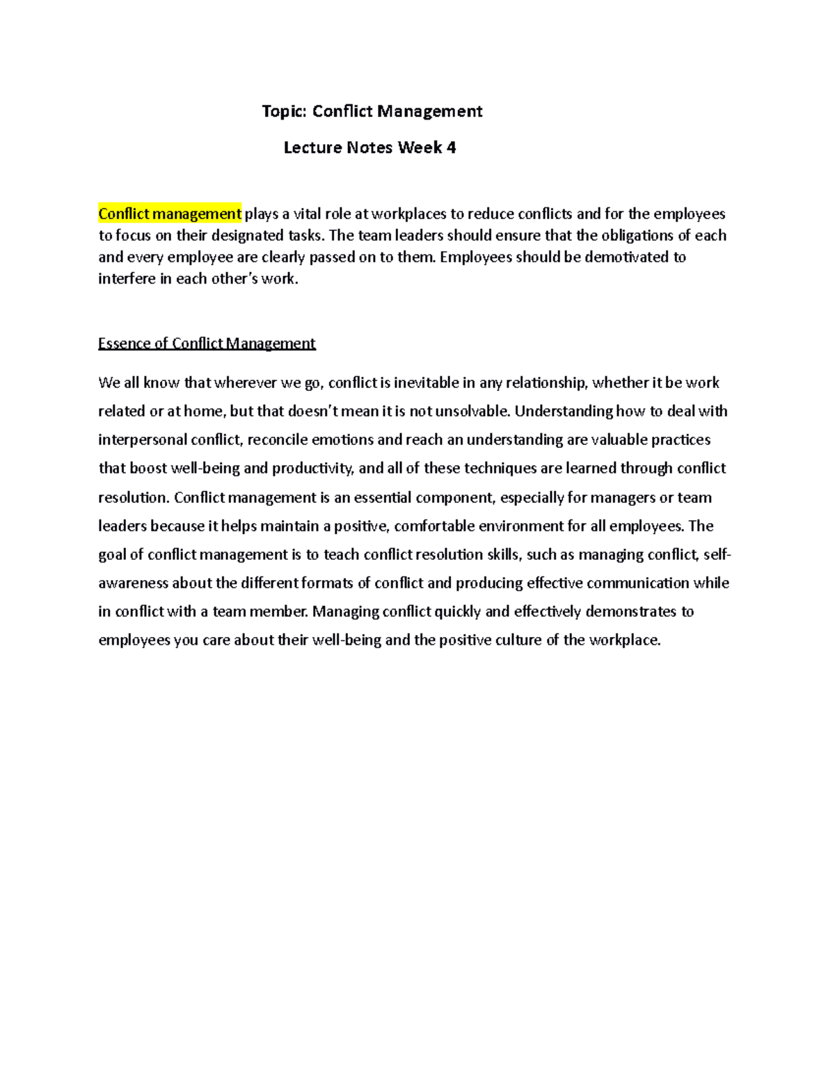 Document 52 - This notes contain information regarding conflict ...