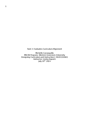 D179 Task 2 Passed - TASK 2: Collecting and Analyzing Data Michelle ...