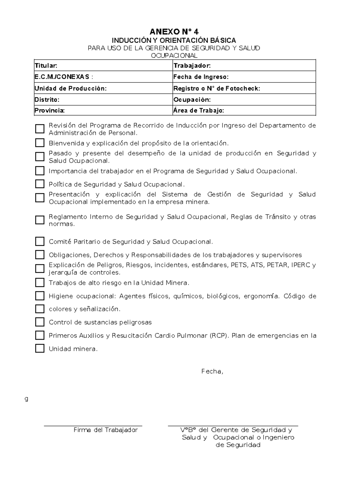 004. Anexo 04 ( Formatos DE Acatamiento Inducción) - ANEXO N° 4 INDUCCIÓN Y ORIENTACIÓN BÁSICA ...