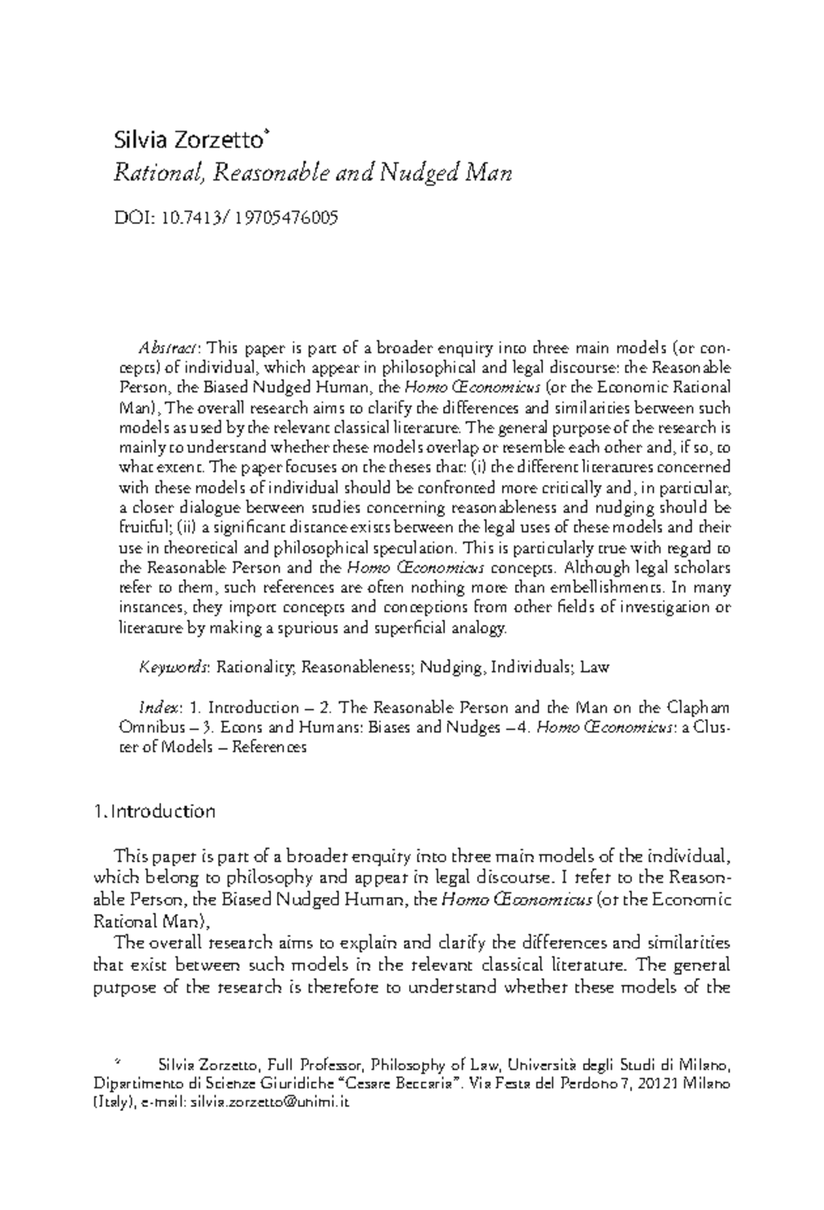 Rational Reasonable and Nudged Man - Silvia Zorzetto* 1 Rational ...