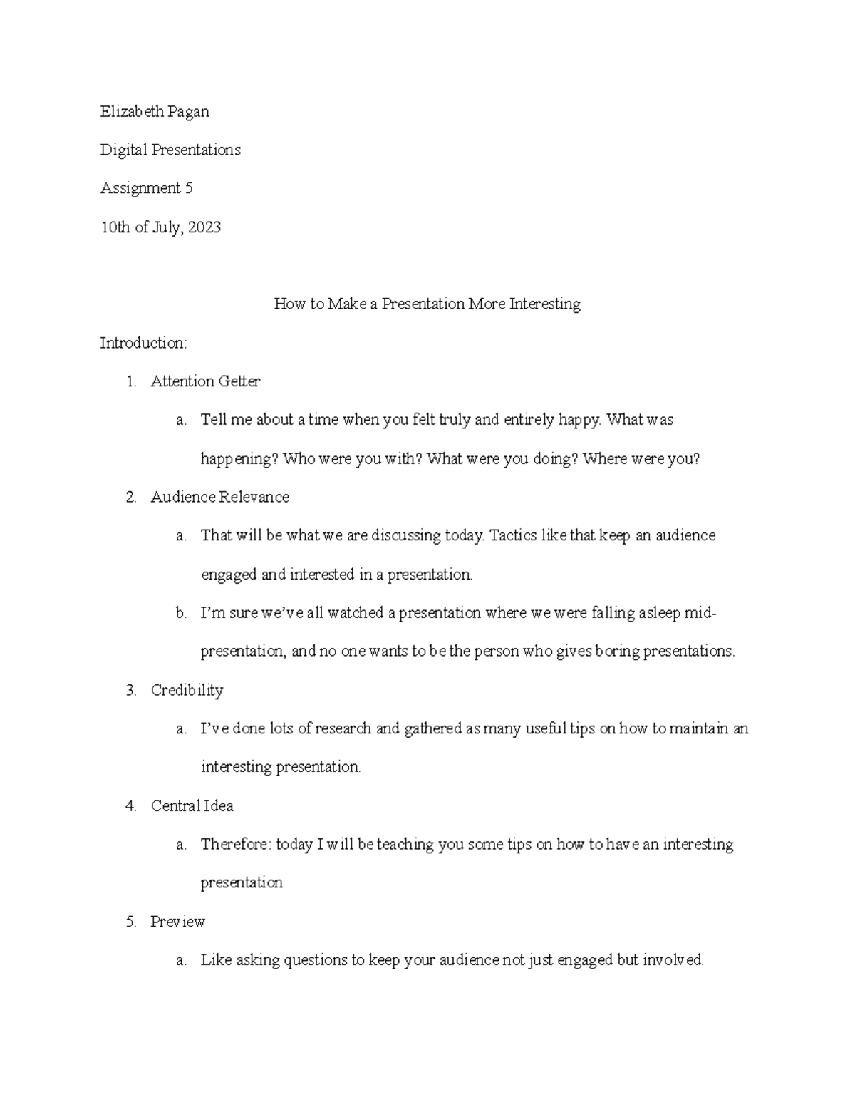 Assignment 5 - Elizabeth Pagan Digital Presentations Assignment 5 10th ...