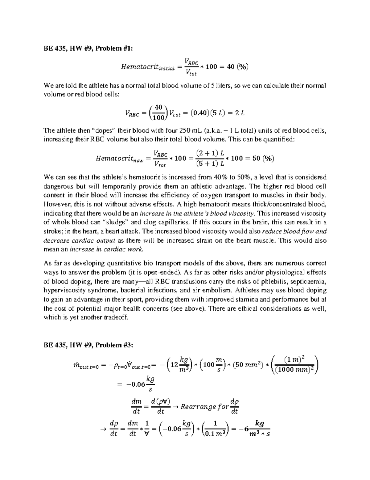 Problem Set 9 - Solutions - BE 435, HW Problem 𝐻𝑒𝑚𝑎𝑡𝑜𝑐𝑟𝑖𝑡𝑖𝑛𝑖𝑡𝑖𝑎𝑙 𝑉𝑅𝐵𝐶 ...