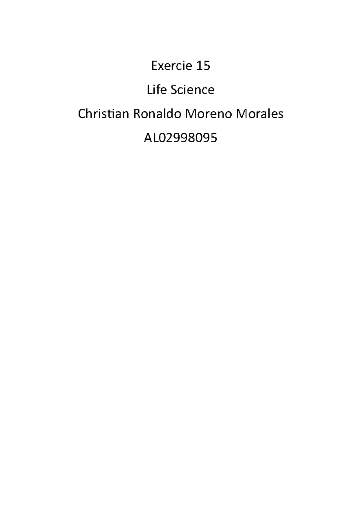 Exercise+15+Life+science - Exercie 15 Life Science Christian Ronaldo ...