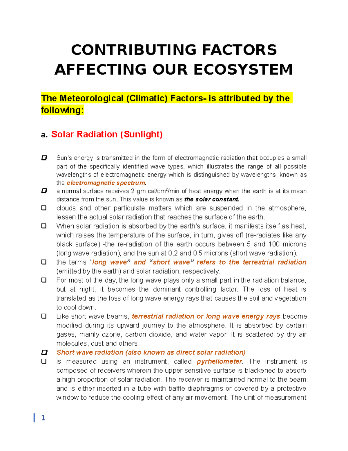 Contributing Factors Affecting OUR Ecosystem - CONTRIBUTING FACTORS ...