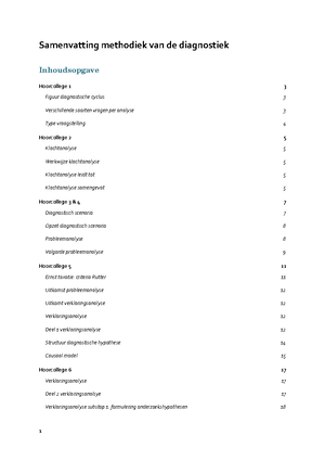 Samenvatting De Diagnostische Cyclus - Hoofdstuk 8: Verklaringsanalyse ...