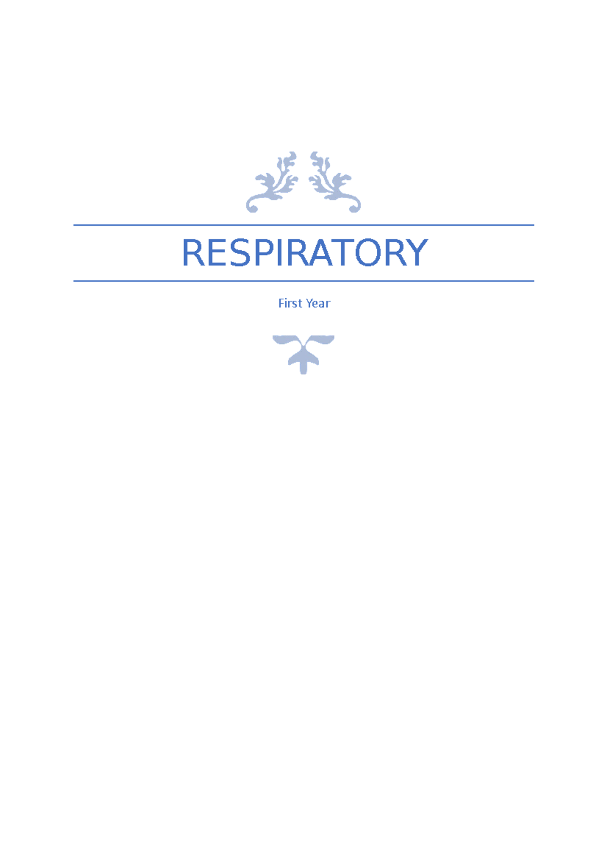 Respiratory Notebook - RESPIRATORY First Year Physiology Internal ...