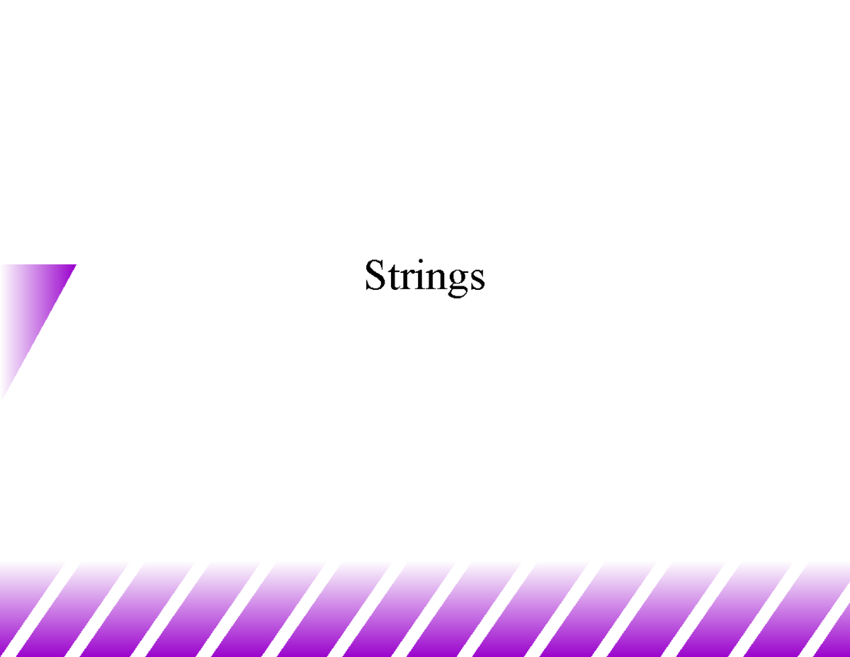 CSC 183 Chap-8 strings - N/A - Strings Strings are Character Arrays Strings in C are simply ...
