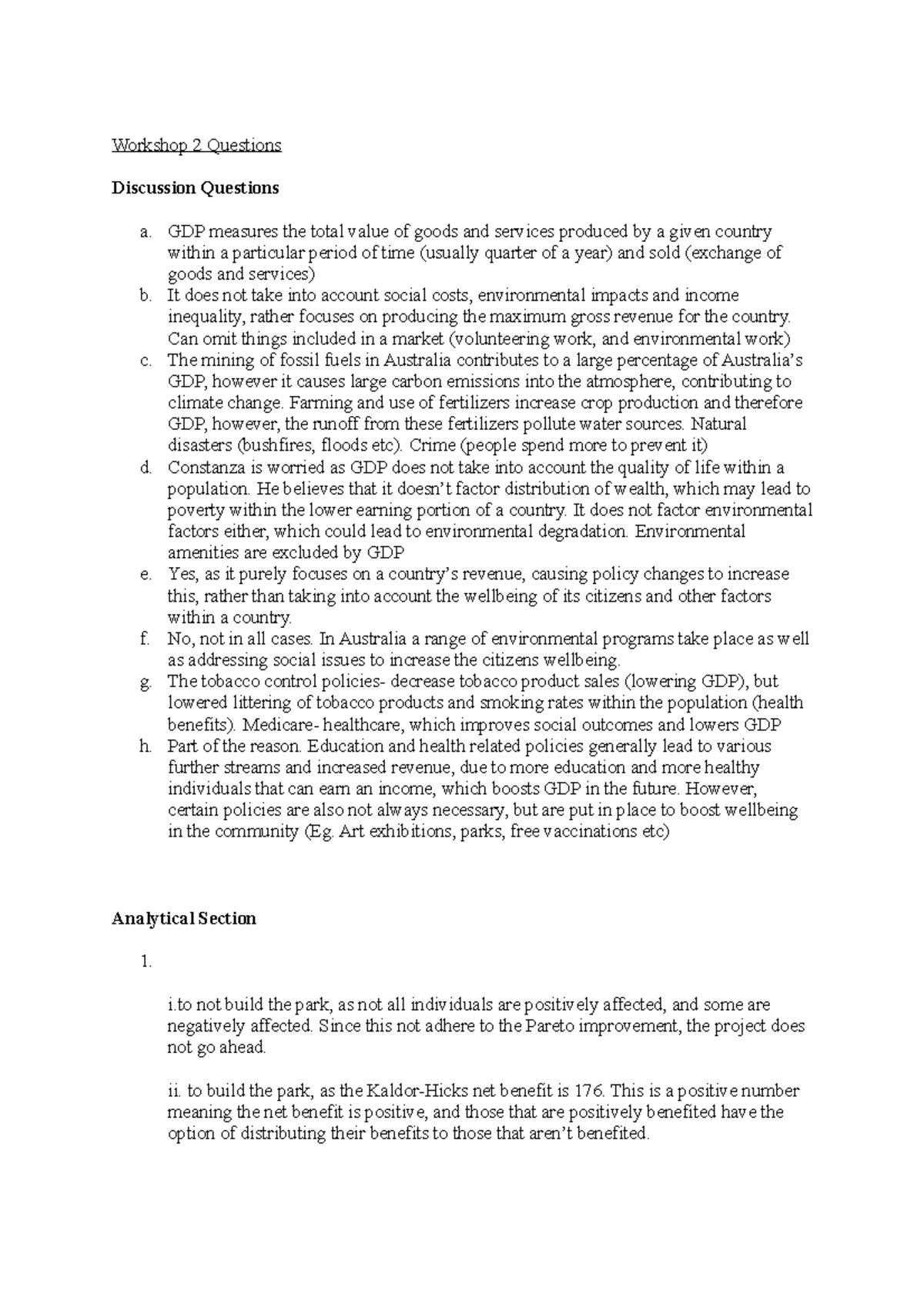 Workshop 2 practice questions - Workshop 2 Questions Discussion ...