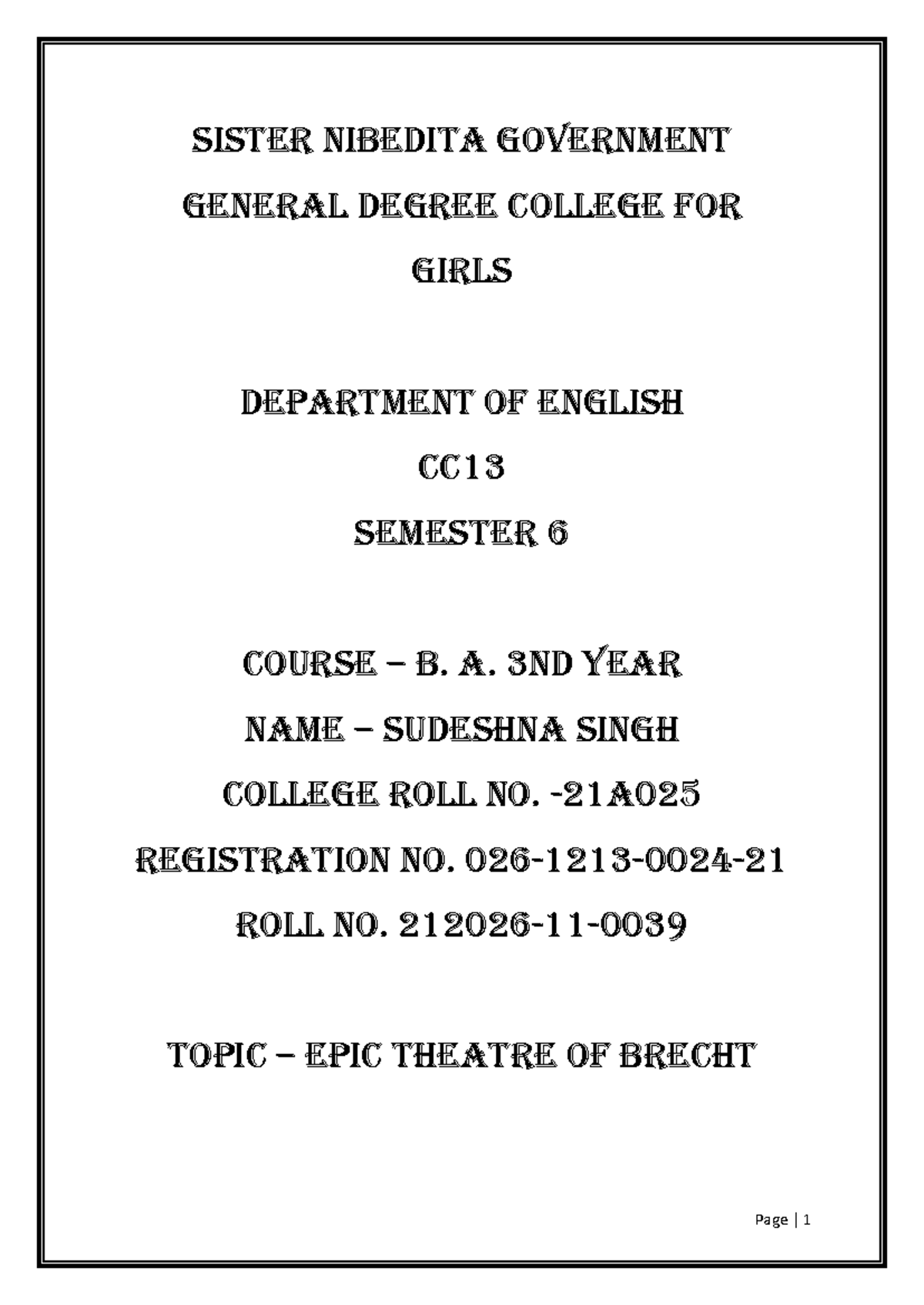 Cc13 {2} Final - SiSter Nibedita GoverNmeNt GeNeral deGree ColleGe for ...