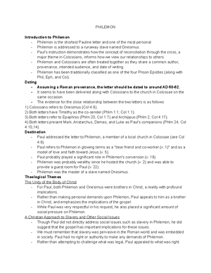 [Solved] The book of Philemon belongs to the section of the New ...