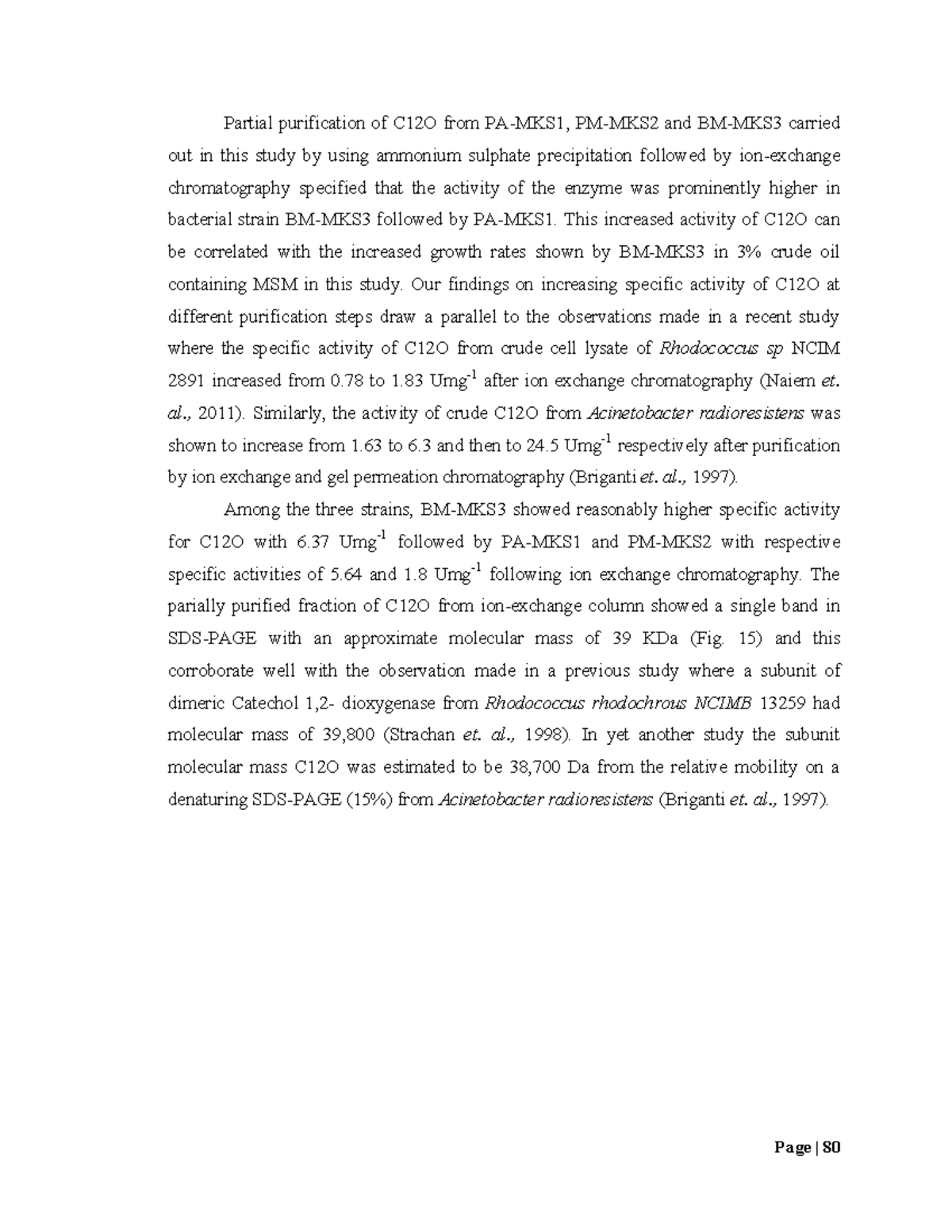 Summaries-Catechol dioxygenases-9 - Partial purification of C12O from ...