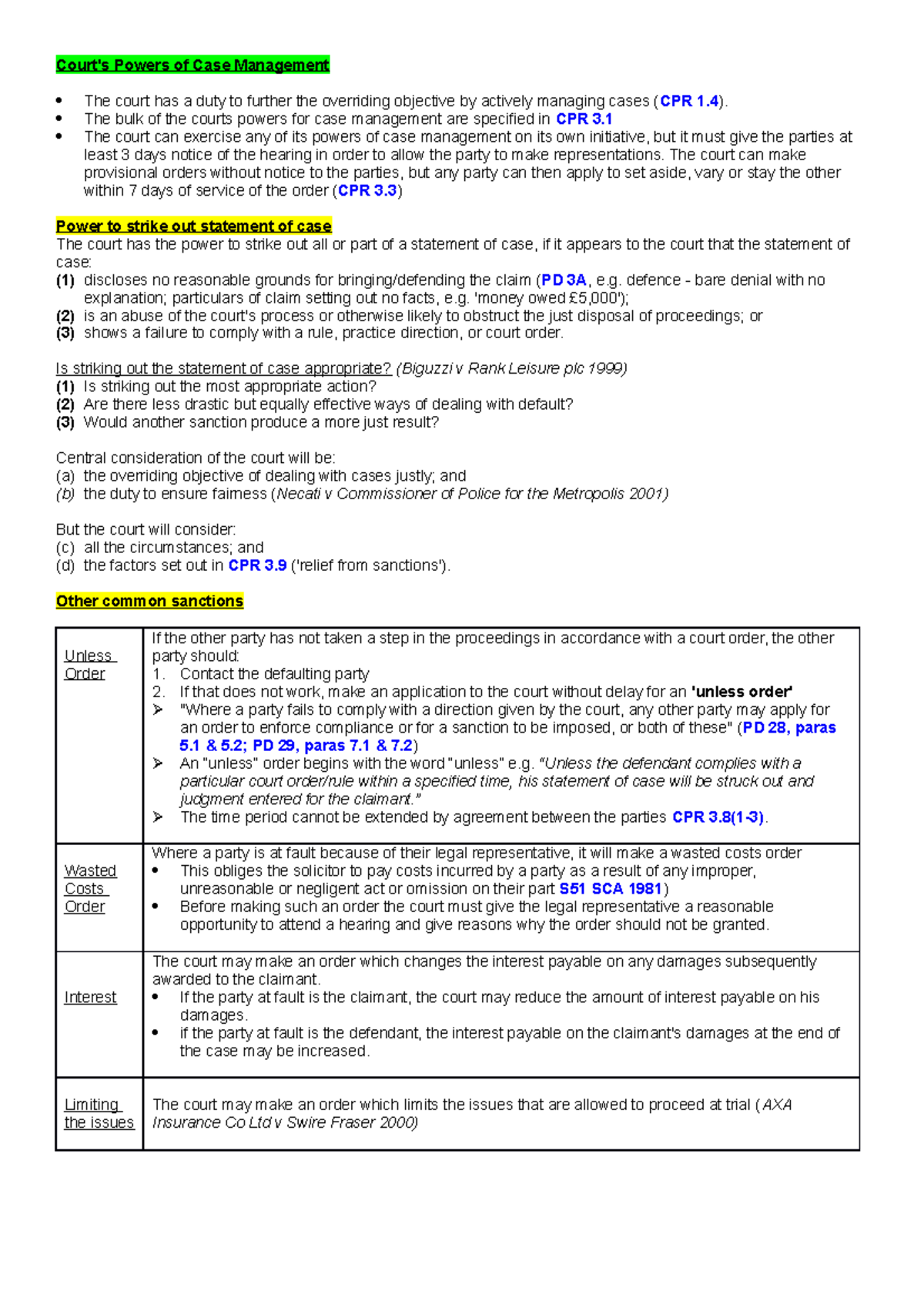 17. Case Management Powers - Court's Powers of Case Management The ...
