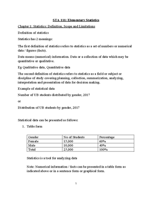 STA 116 Test 1 September 2016 - 1 University of Botswana Department of ...
