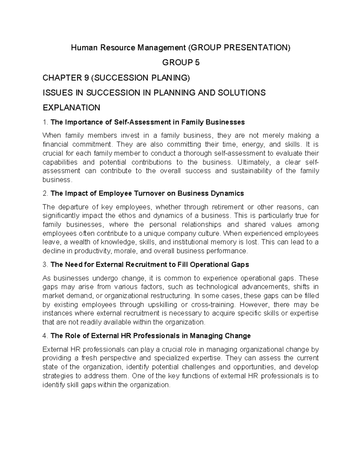 Chapter 9 & 10 Explanation - Human Resource Management (GROUP ...