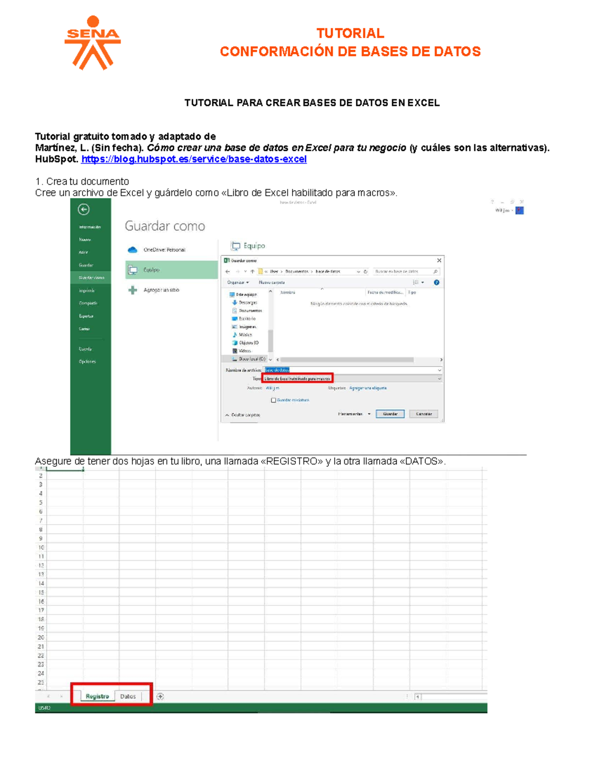 Anexo creacion bases de datos - CONFORMACIÓN DE BASES DE DATOS TUTORIAL ...
