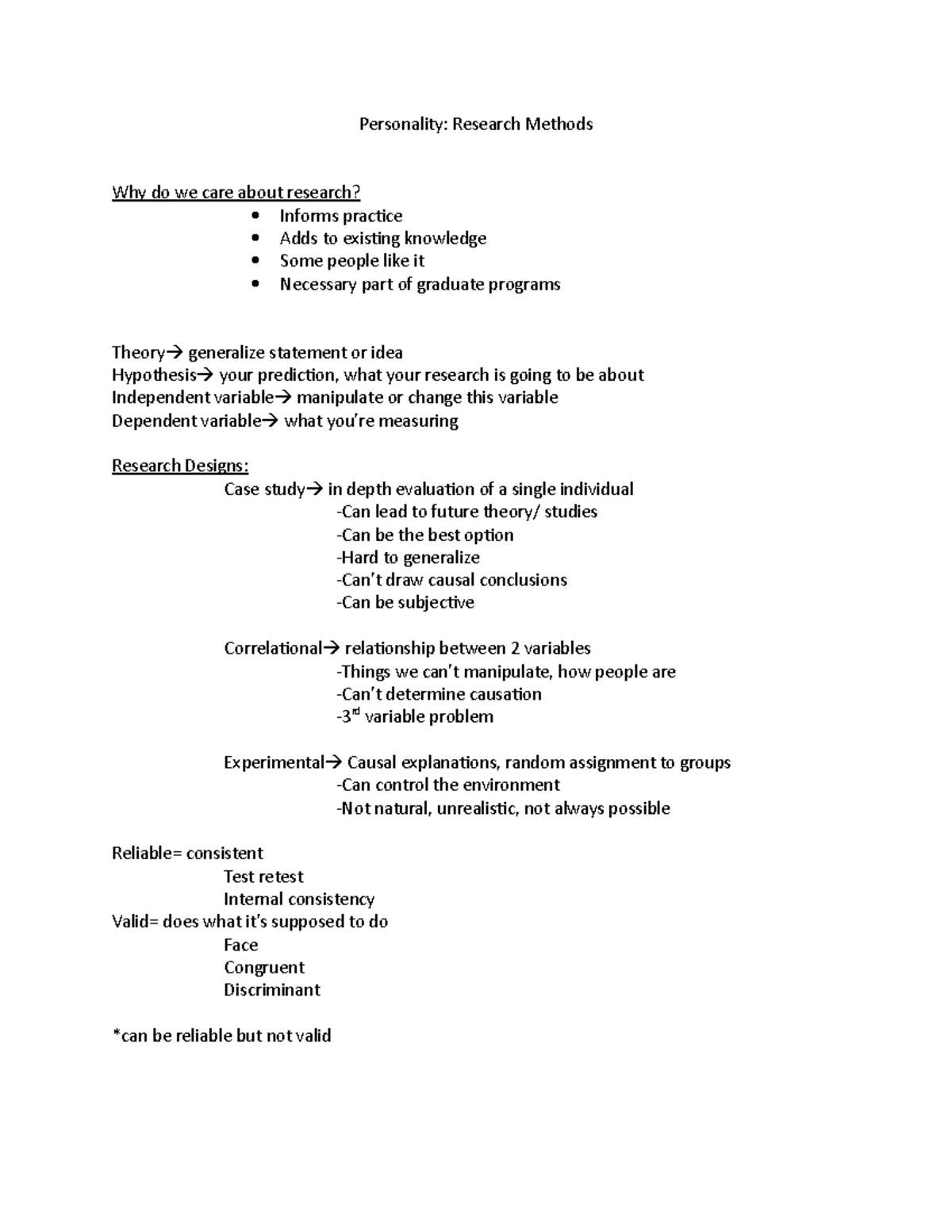 Research Methods - Personality: Research Methods Why do we care about ...