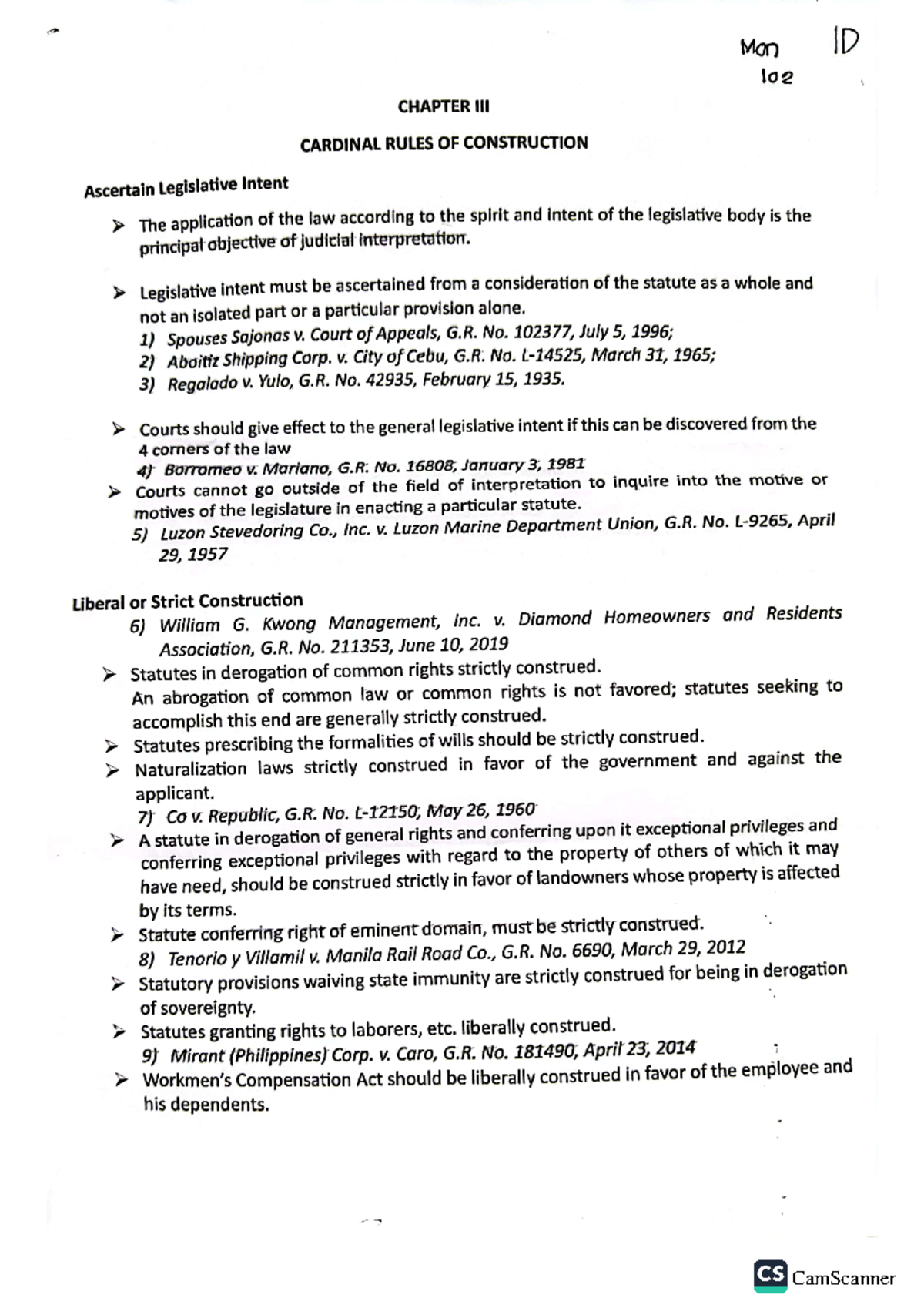 Stat Con-Chapter 3 - Course Outline - Statutory Construction ...