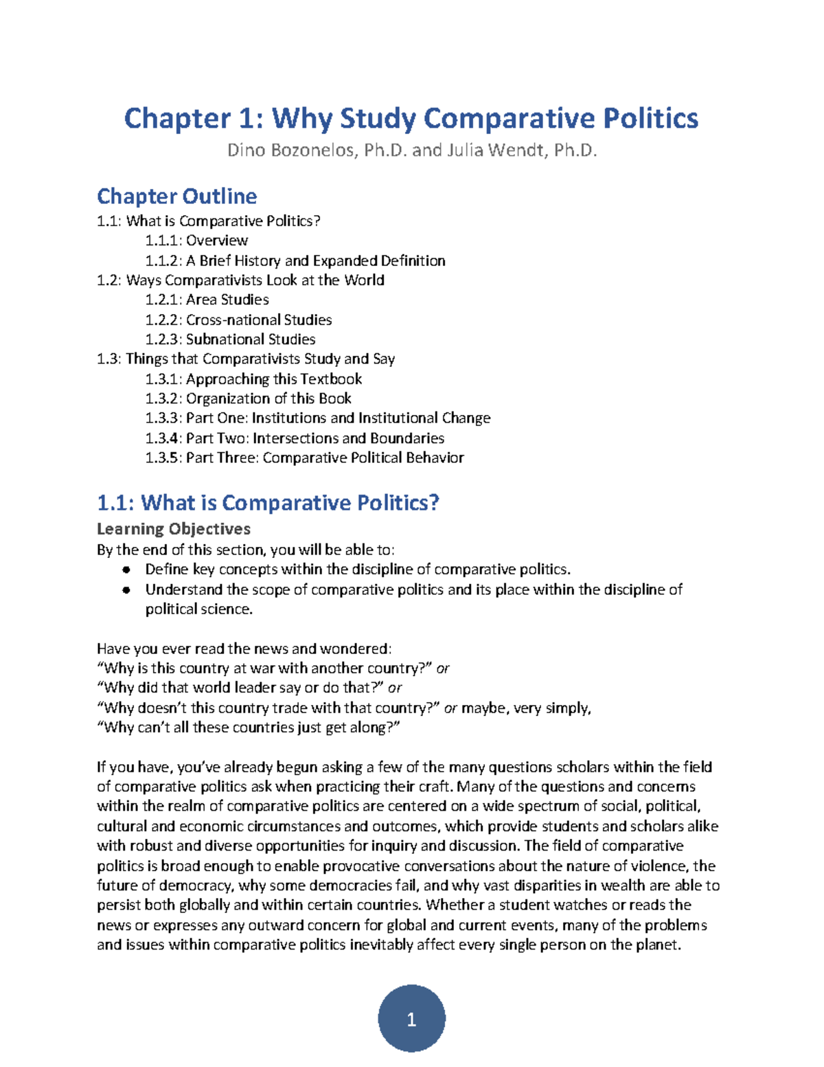 POL ANALYSIS 10 - Chapter 1 : Why Study Comparative Politics Dino ...