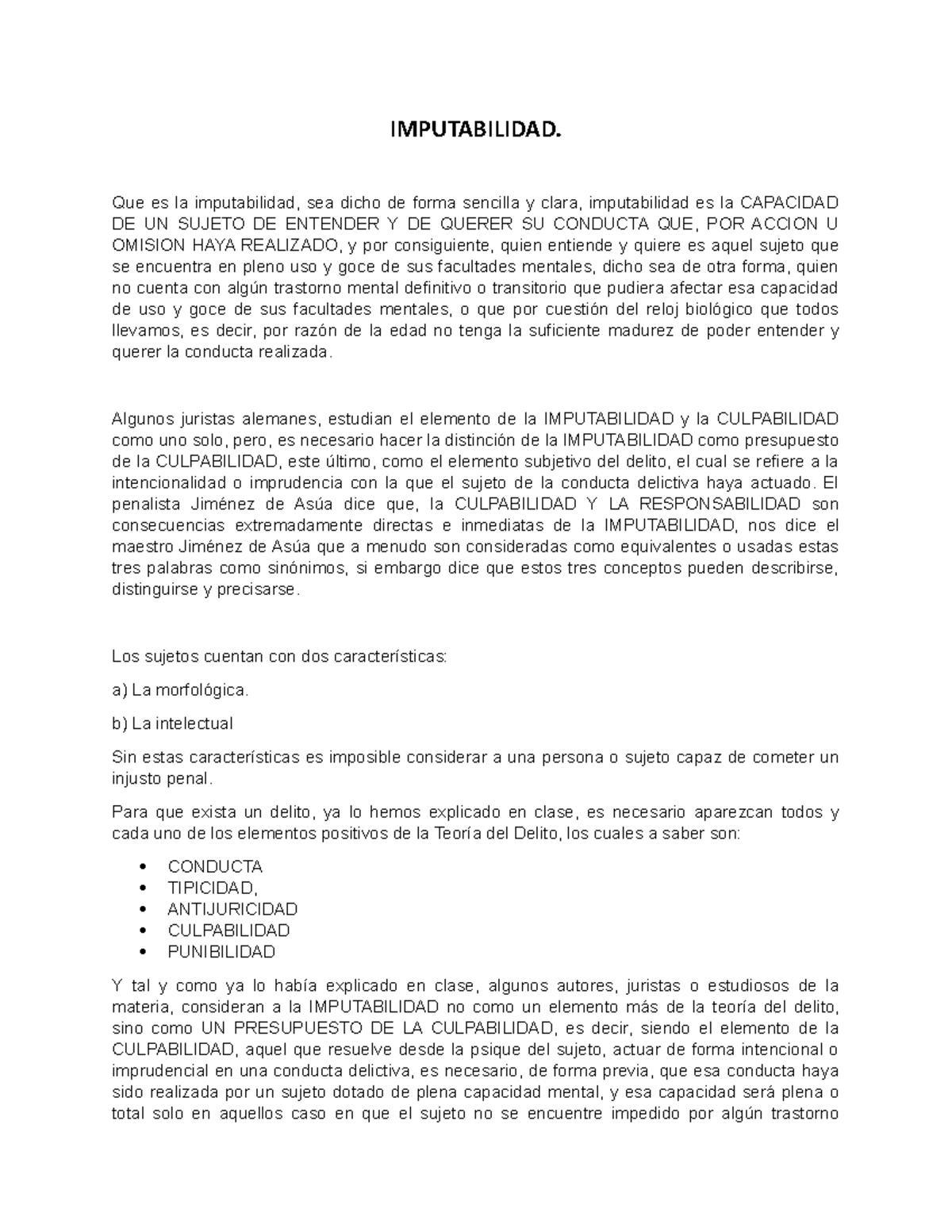 4. Teoria DEL Delito- Imputabilidad - IMPUTABILIDAD. Que es la ...