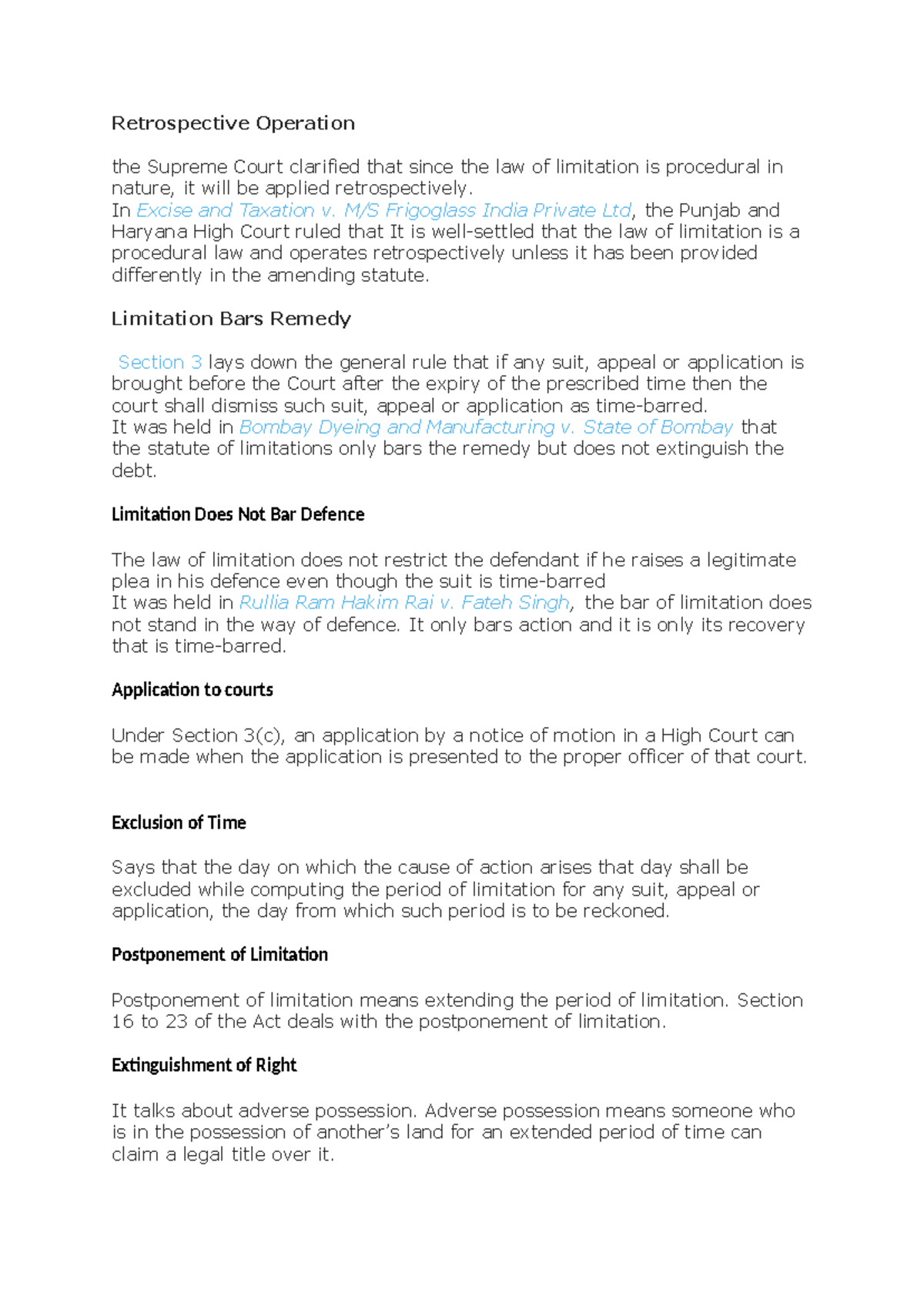 Retrospective operation of law - Retrospective Operation the Supreme ...