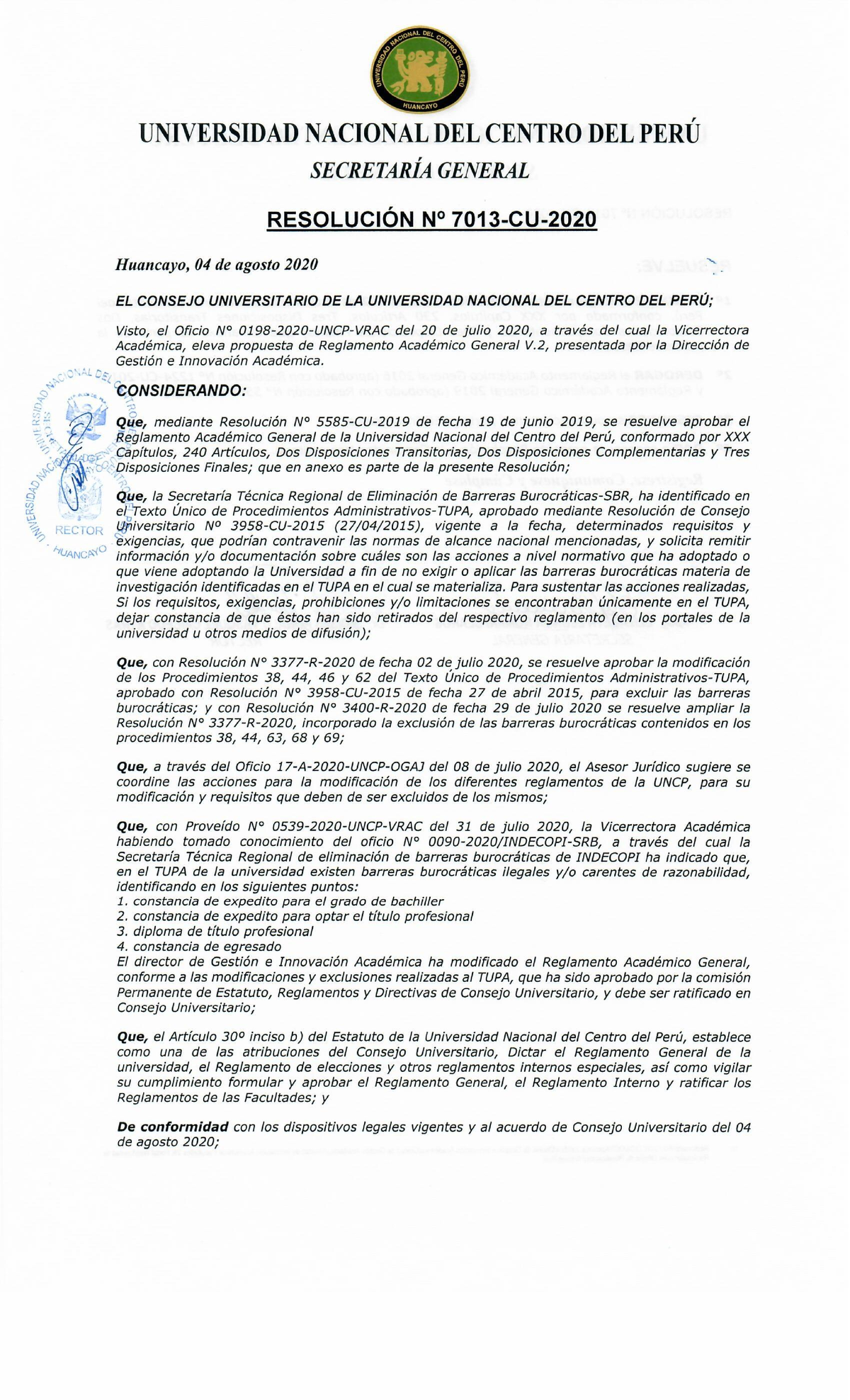 7013-CU-2020 - hgfhg - APROBADO CON RESOLUCIÓN Nº 7013 - CU- 2020 EN ...