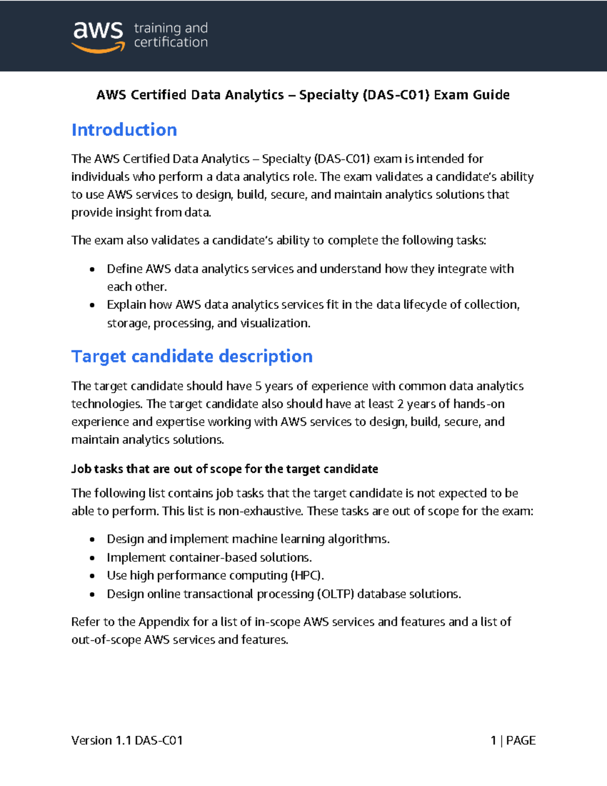AWS-Certified-Data-Analytics-Specialty Exam-Guide - AWS Certified Data Analytics – Specialty ...