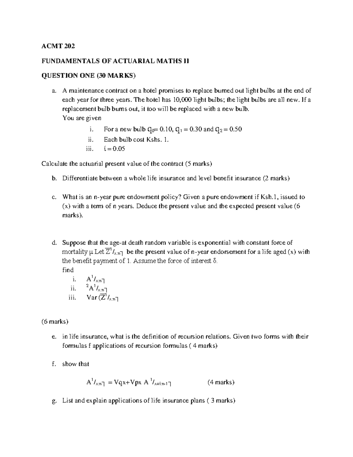 ACMT 202 Main Exam - Non - basic mathematics - Studocu