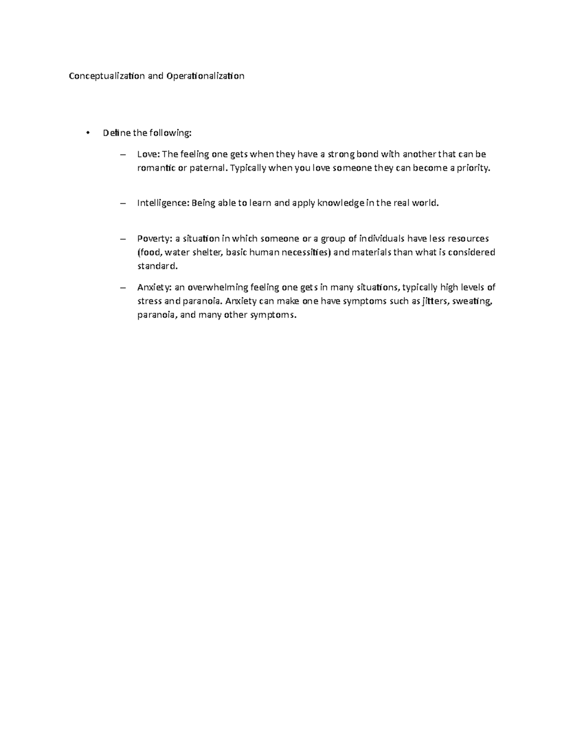 Activity Conceptualization And Operationalization Conceptualization And Operationalization