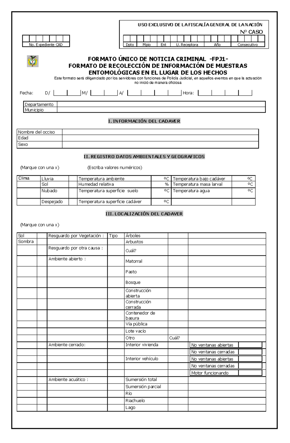 Anexo B. Formato recoleccion muestras entomologicas LH - - Studocu