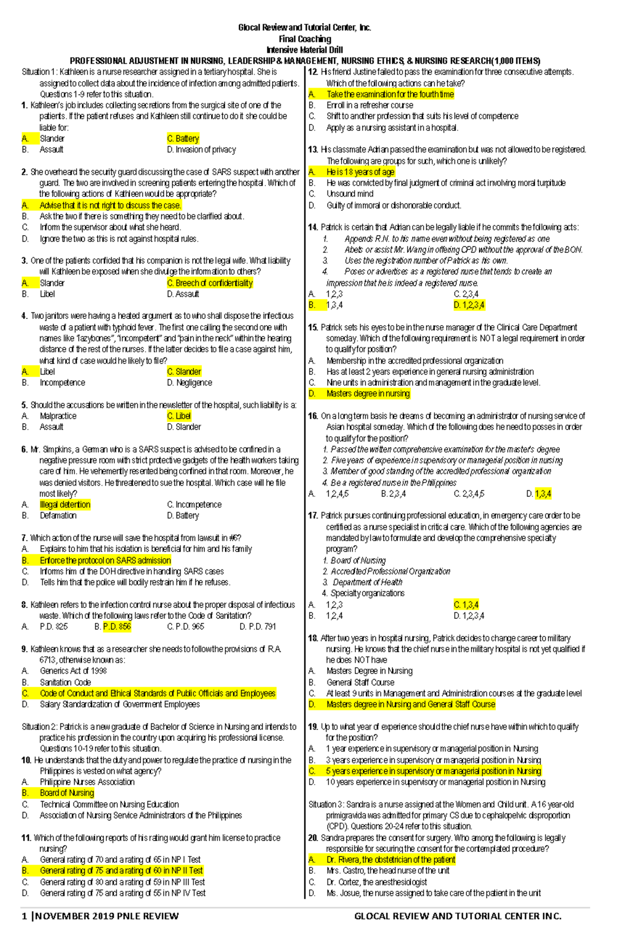 431585960 Palmer Coaching Material 1000 Items - Glocal Review and ...