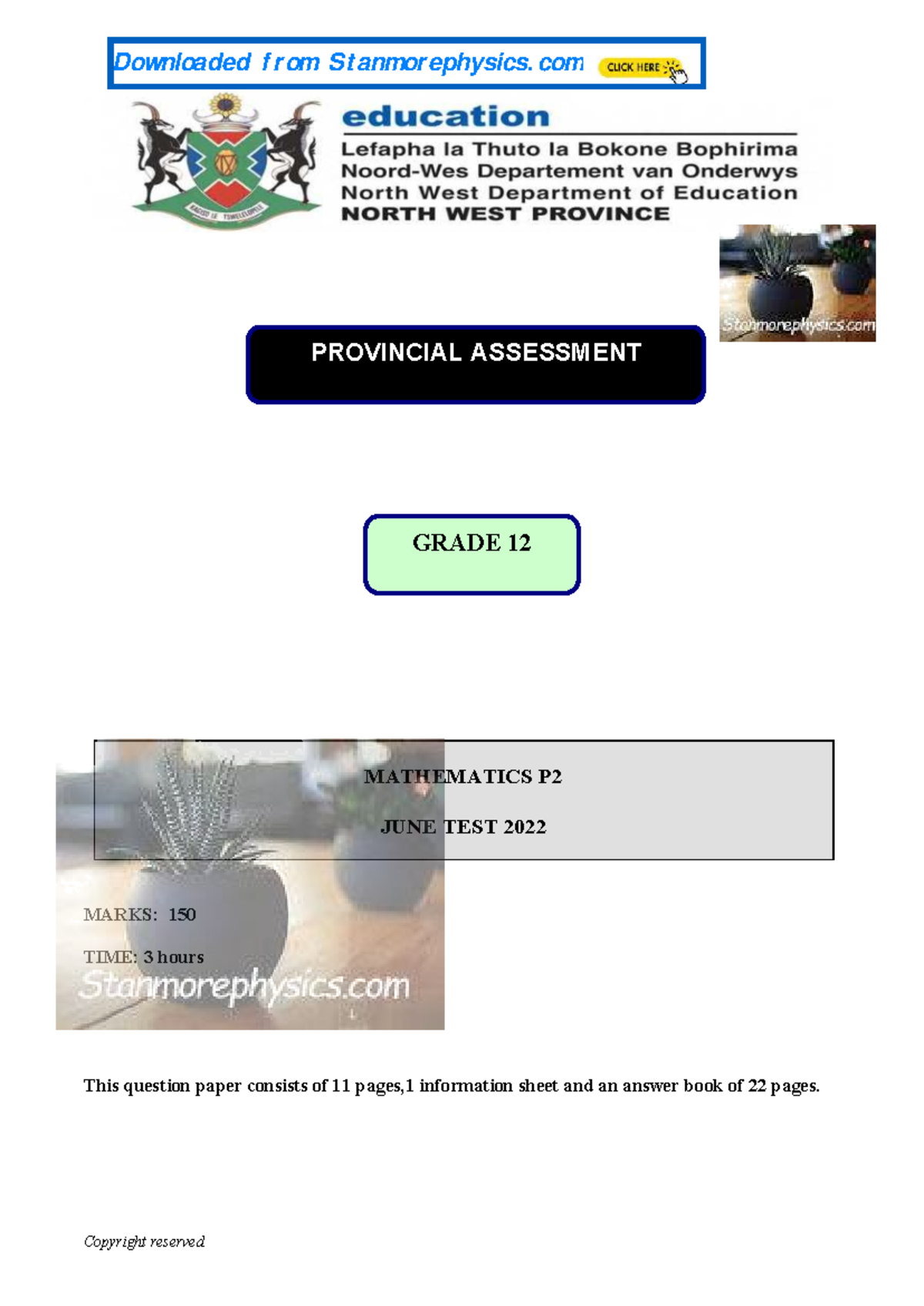 NW-Maths-Grade-12-June-2022-P2-and-Memo - Copyright reserved ...