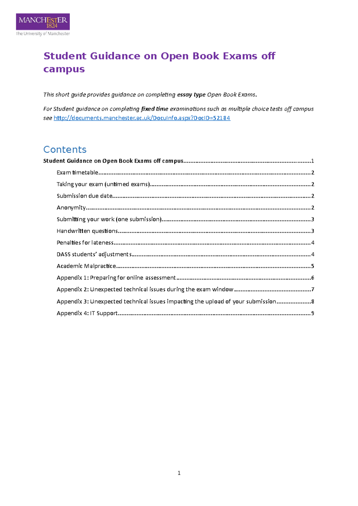 Student Guidance Open Book Examinations 13May2022 final - Student ...