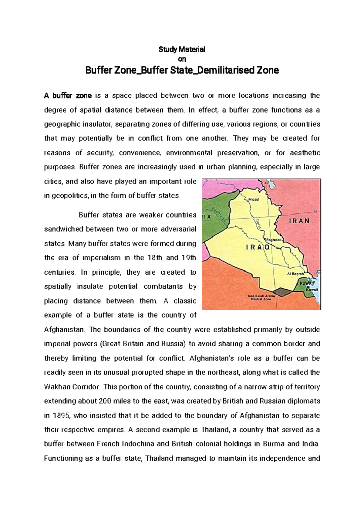 buffer zone, border, frontier, core and periphery, cold war, imperilism ...