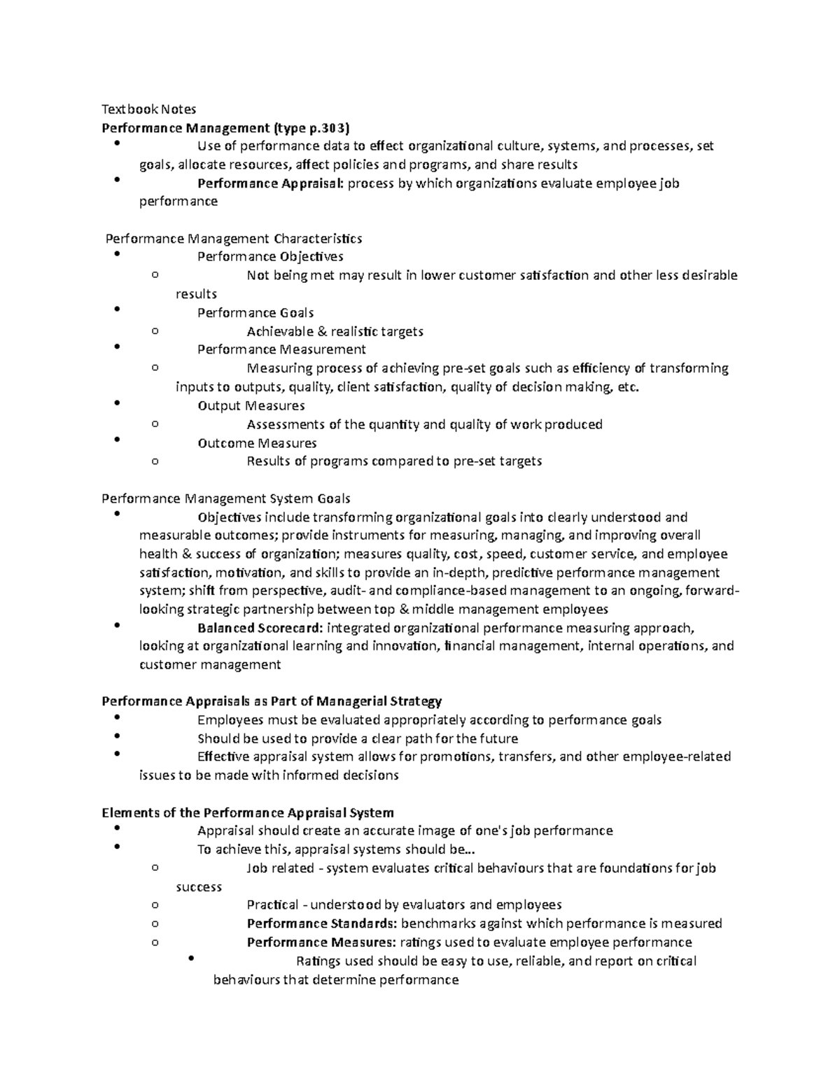 Chapter 8 Notes - Janet Eisbrenner - Textbook Notes Performance ...