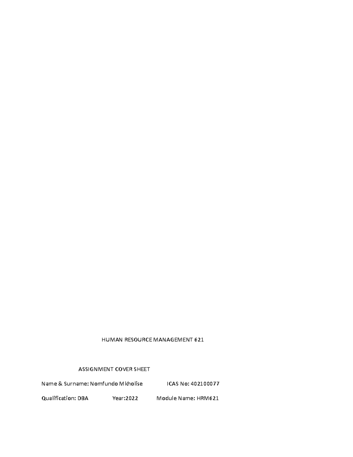 Enterpreneurship 631 - NOTES AND EASY - HUMAN RESOURCE MANAGEMENT 621 ...