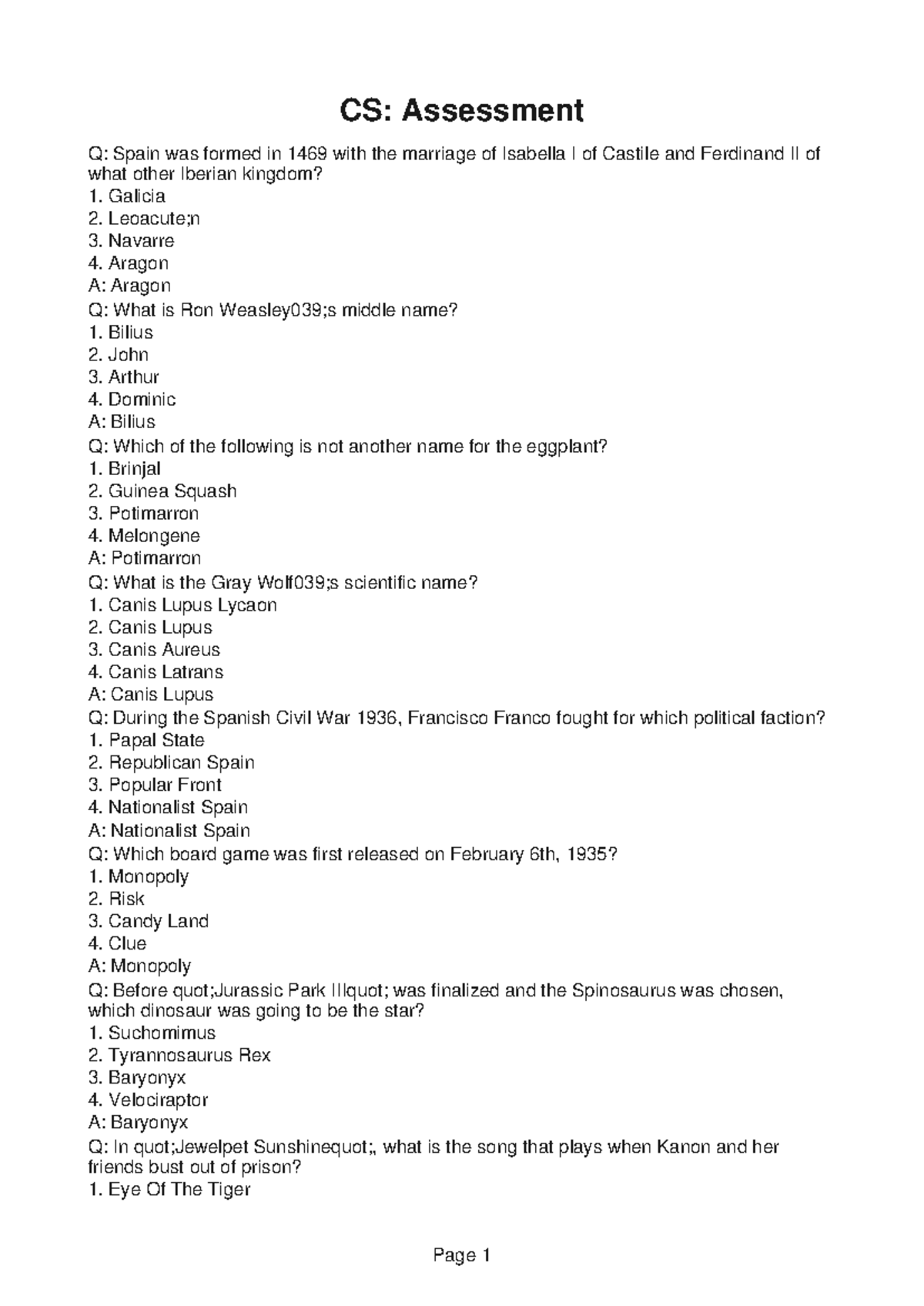 CS260-Midterm-1 - CS260-Midterm-1 - CS: Assessment Q: Spain was formed ...