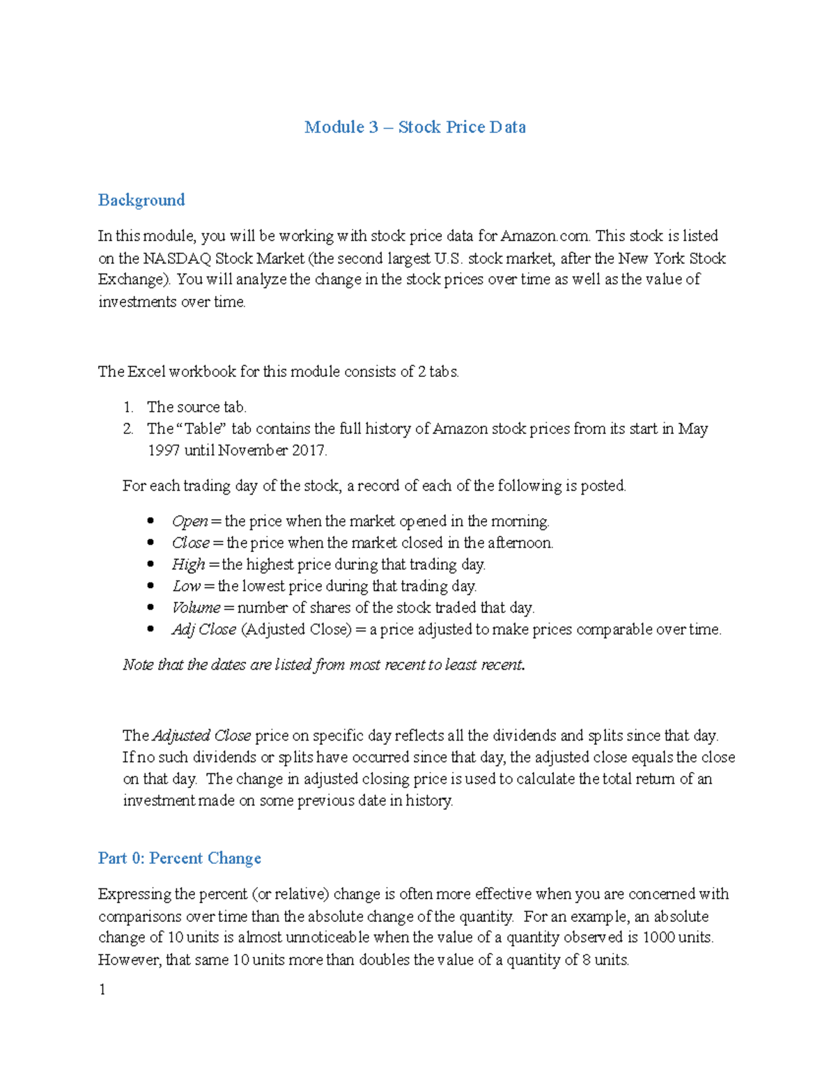 Module 3 Chapter-F2F - Stock Market Assignment - Module 3 – Stock Price ...