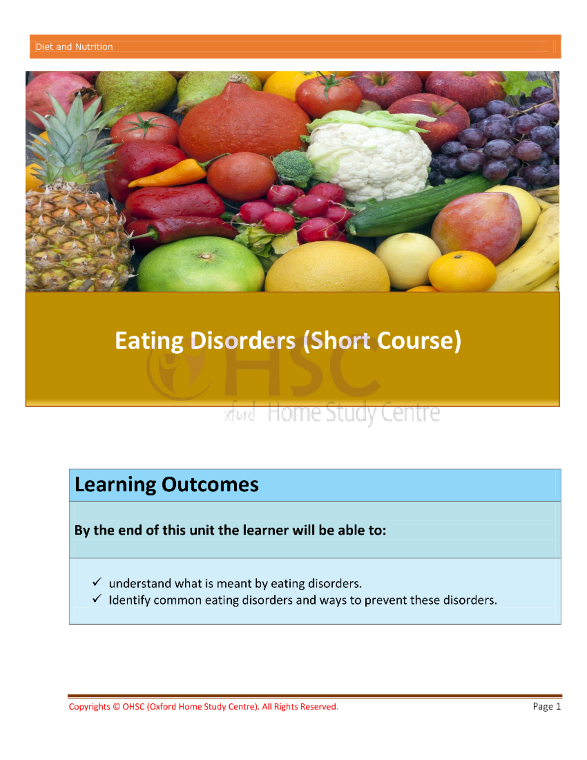 1652108065 Eating Disorders (Short Course) notes - food production. - Studocu