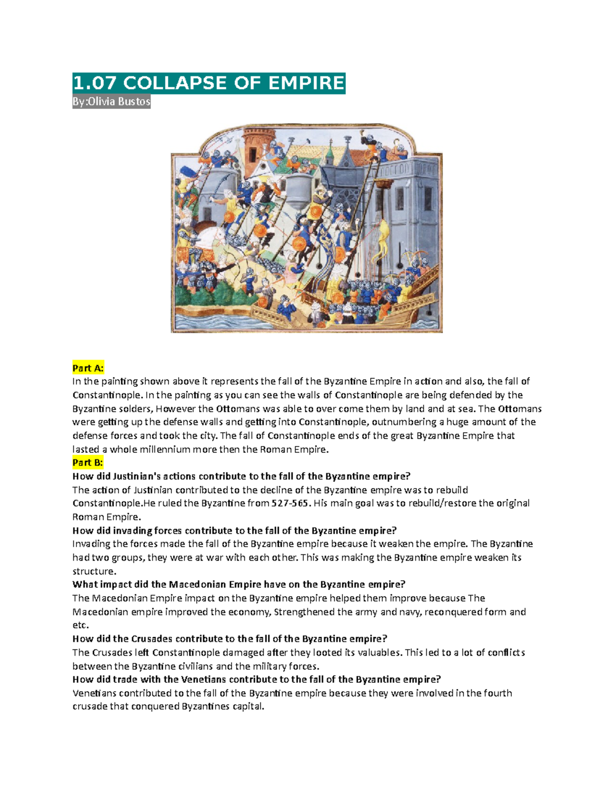 1.07 Collapse OF Empire world history - 1 COLLAPSE OF EMPIRE :Olivia ...